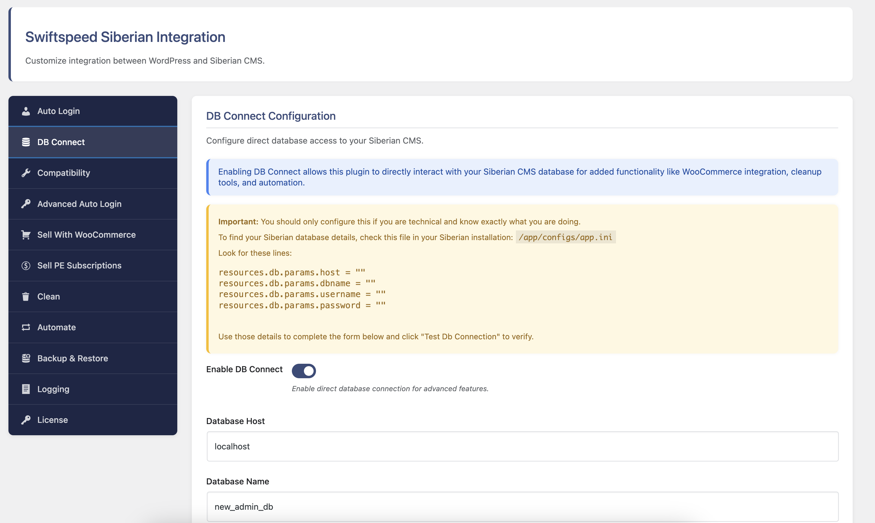 SiberianCMS integration Pro Plugin - Swiftspeed App Builder